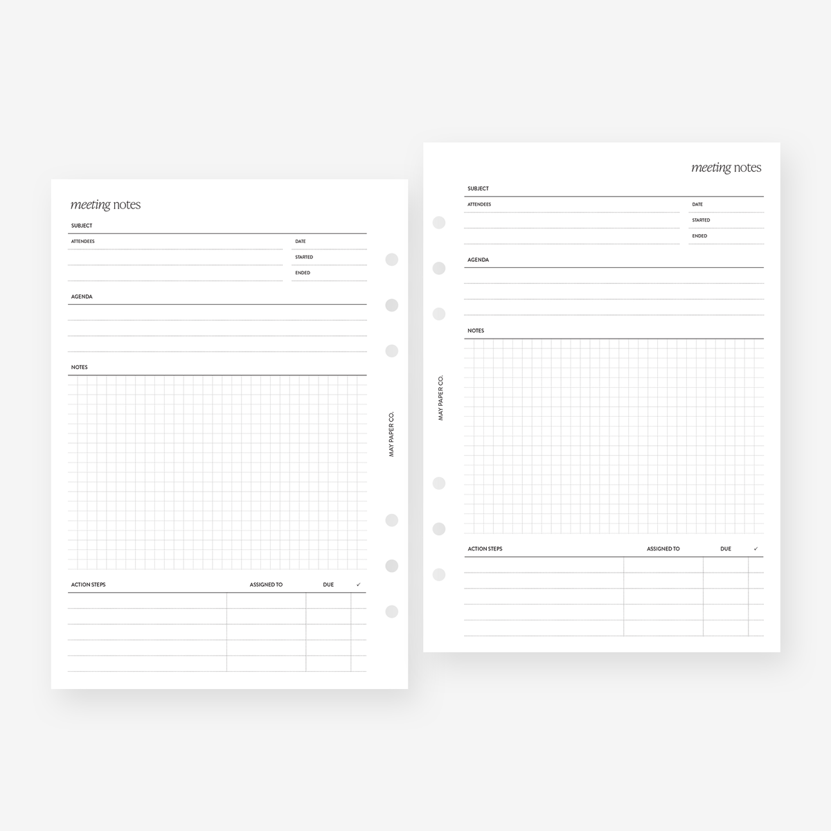 PRINTABLE Meeting Notes | MAY PAPER CO.
