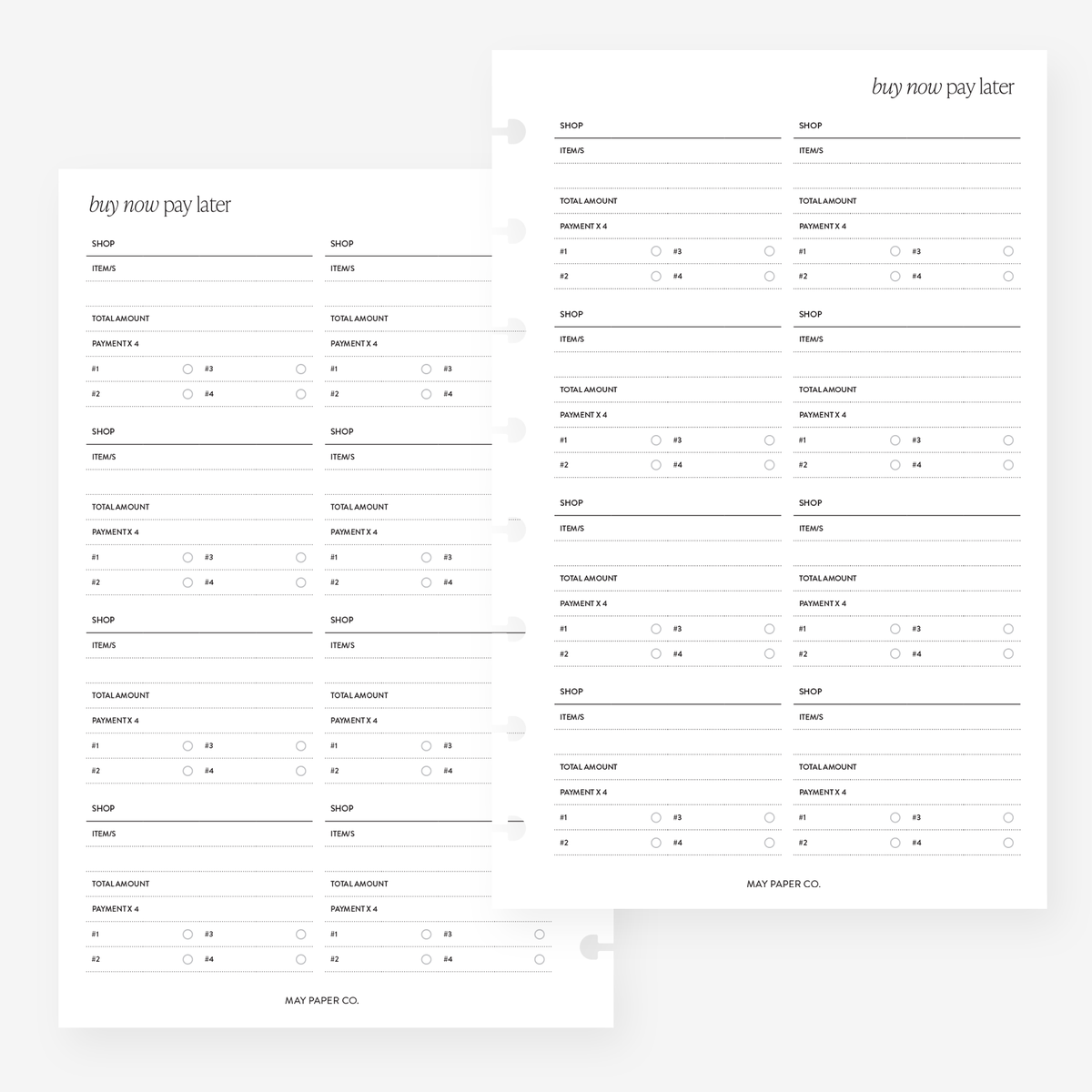 PRINTABLE Buy Now Pay Later | MAY PAPER CO.