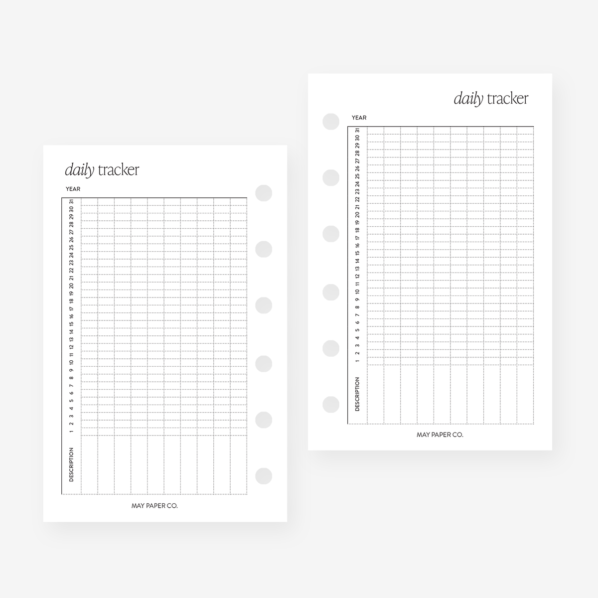 PRINTABLE Daily Tracker | MAY PAPER CO.