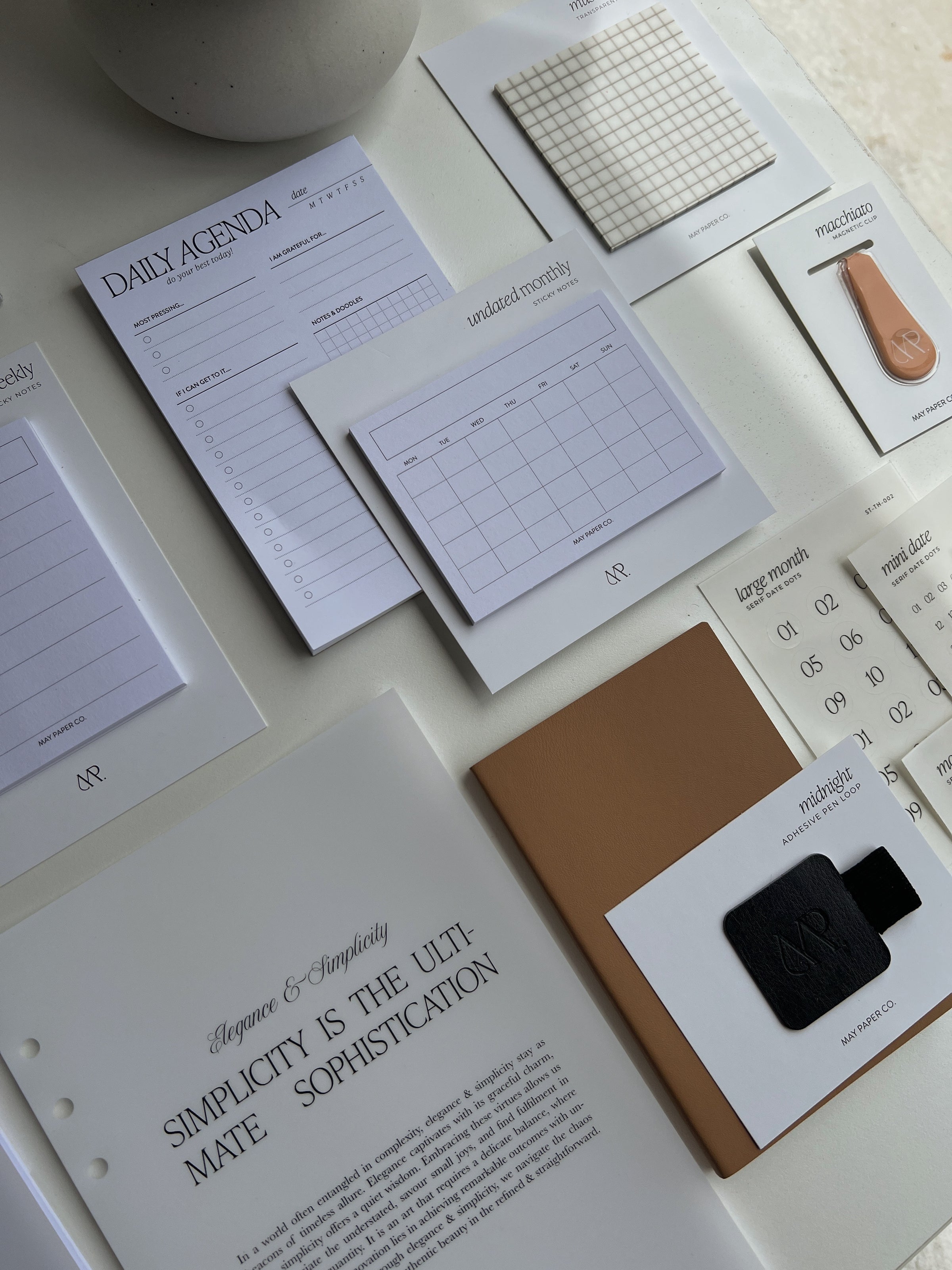 MAY PAPER CO. | Minimalistic stationery for the planner lover.