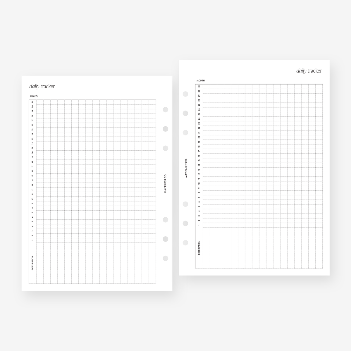 Daily Tracker Planner Insert | A5 Planner Refills Australia | MAY PAPER CO.