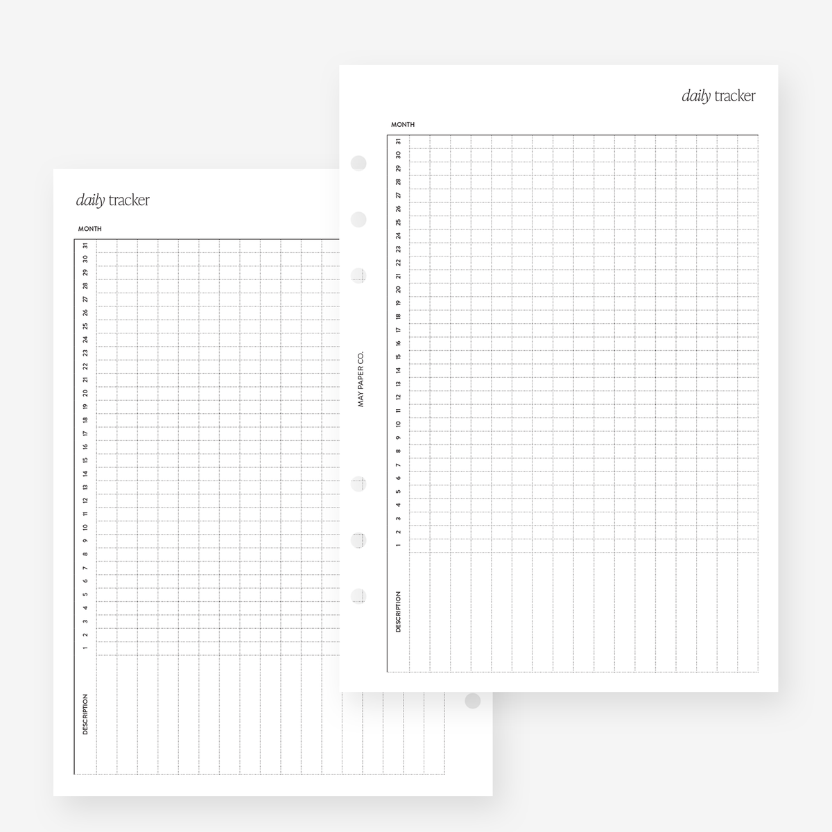 PRINTABLE Daily Tracker | MAY PAPER CO.