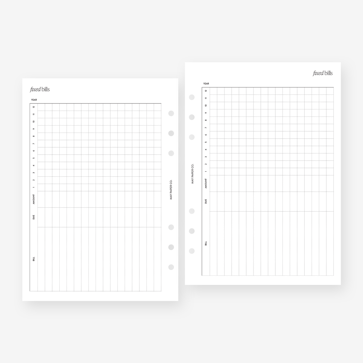 PRINTABLE Fixed Bills Tracker | MAY PAPER CO.