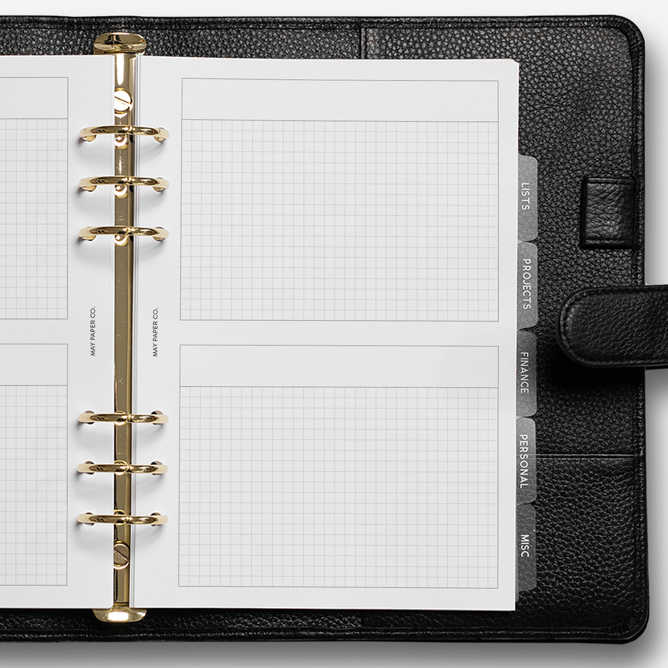Grid Horizontal Split Planner Insert | May Paper Co. – MAY PAPER CO.