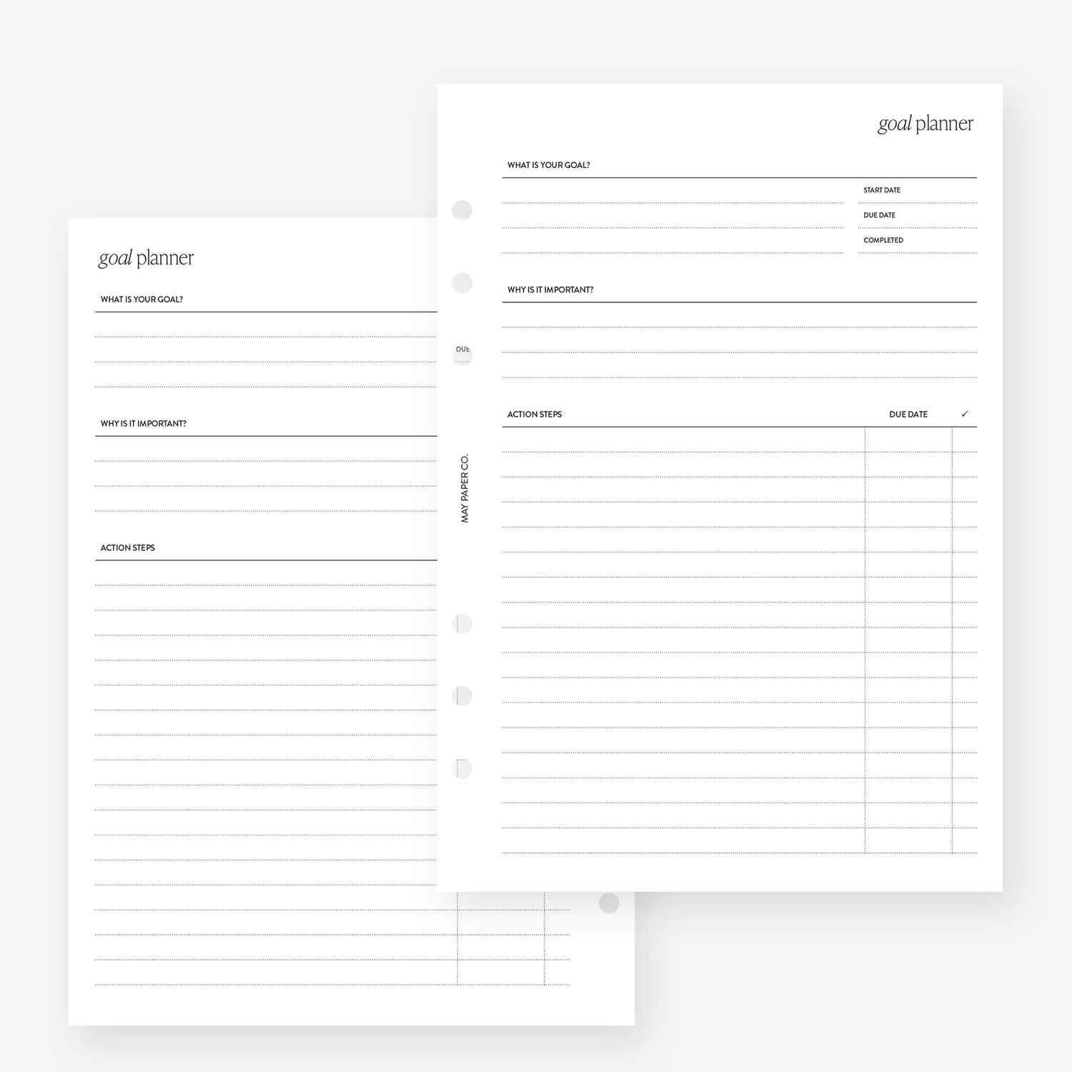 PRINTABLE Goal Planner | MAY PAPER CO. | MAY PAPER CO.