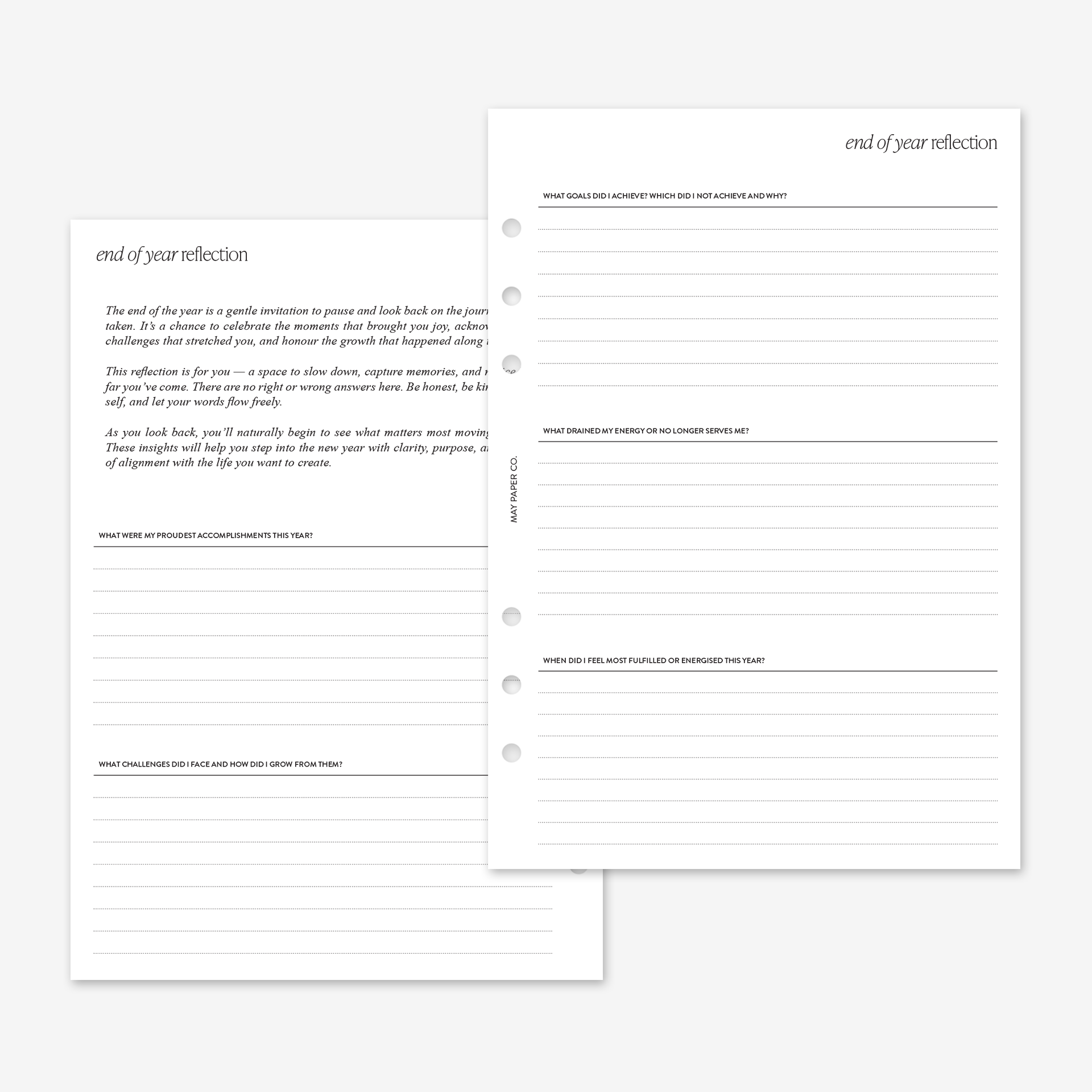 PRINTABLE Quarterly Goals Bundle – MAY PAPER CO.