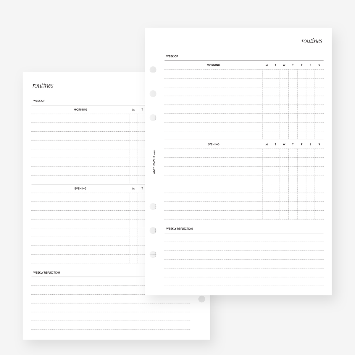 PRINTABLE Routines Tracker | MAY PAPER CO.