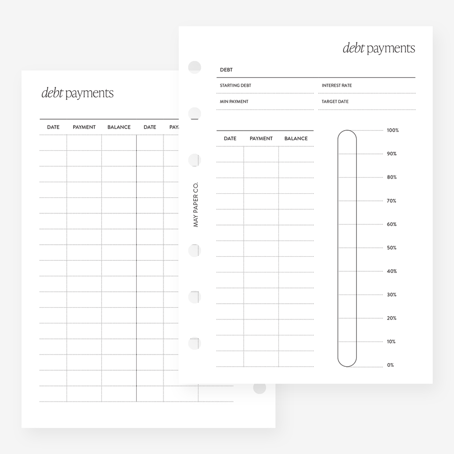 PRINTABLE Debt Payments | MAY PAPER CO.