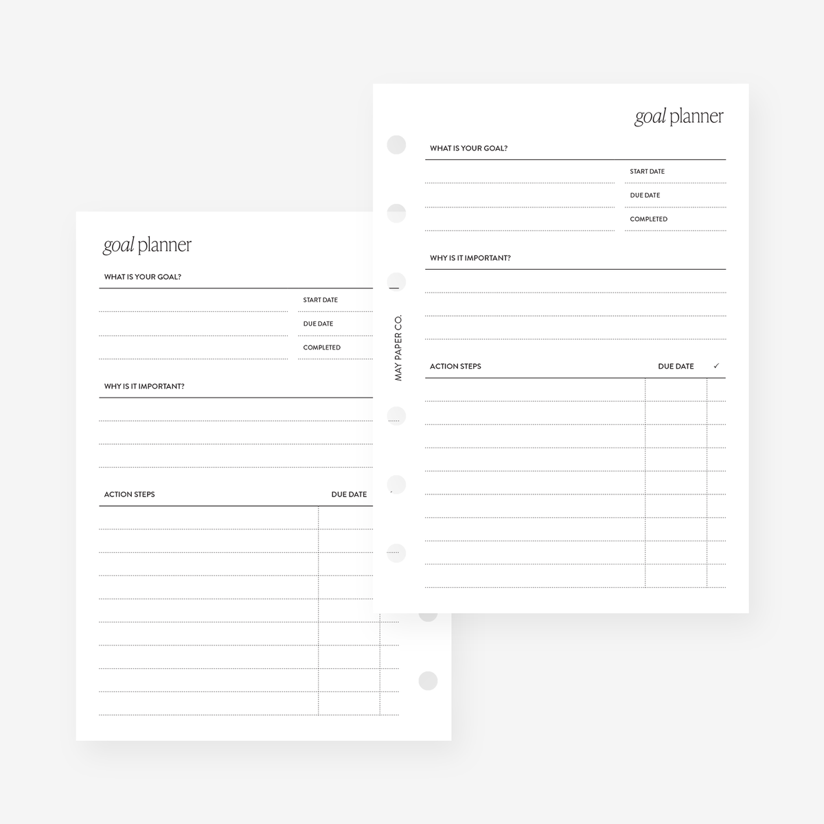 Goal Planner Insert | A5 Planner Refills Australia | MAY PAPER CO.