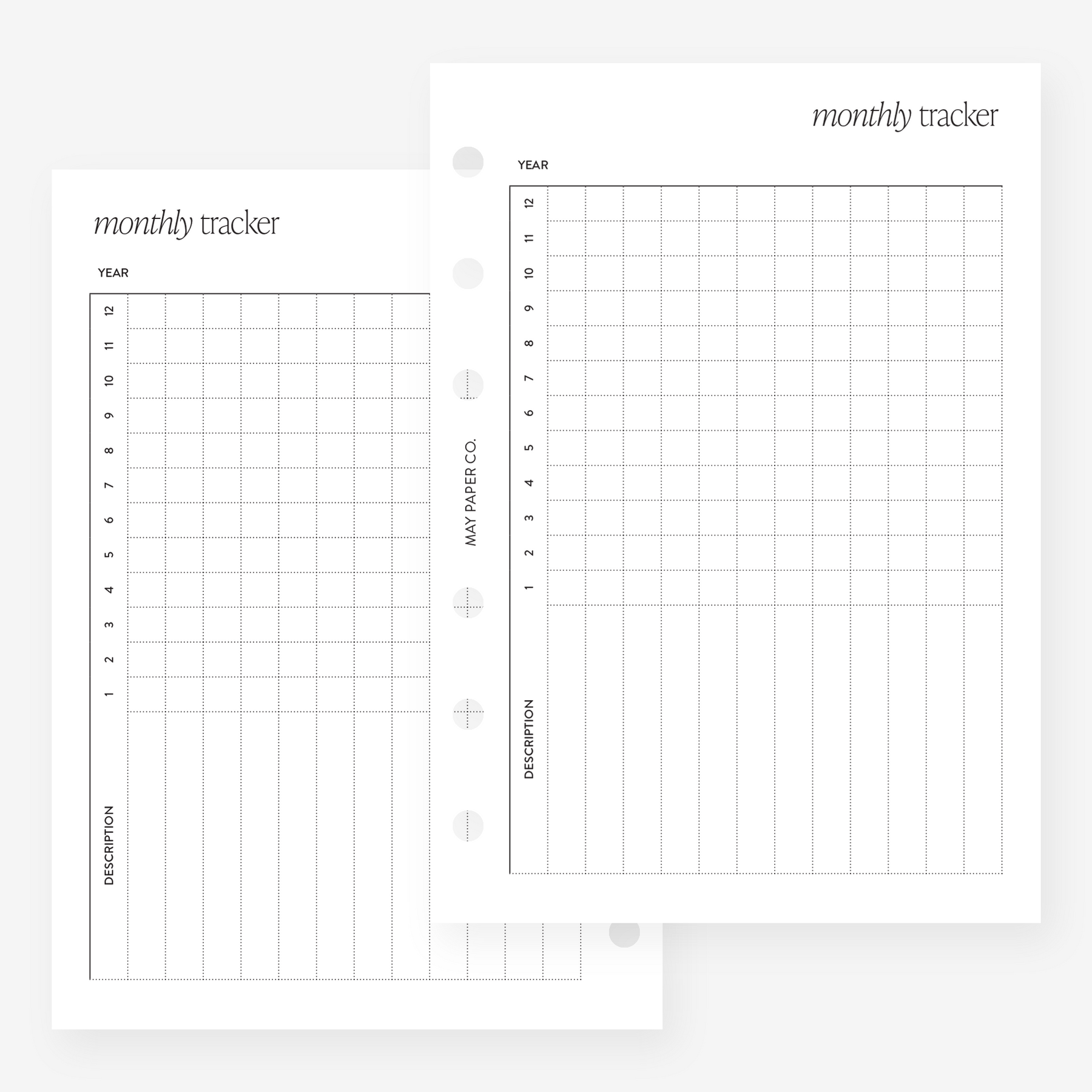 PRINTABLE Monthly Tracker | MAY PAPER CO.