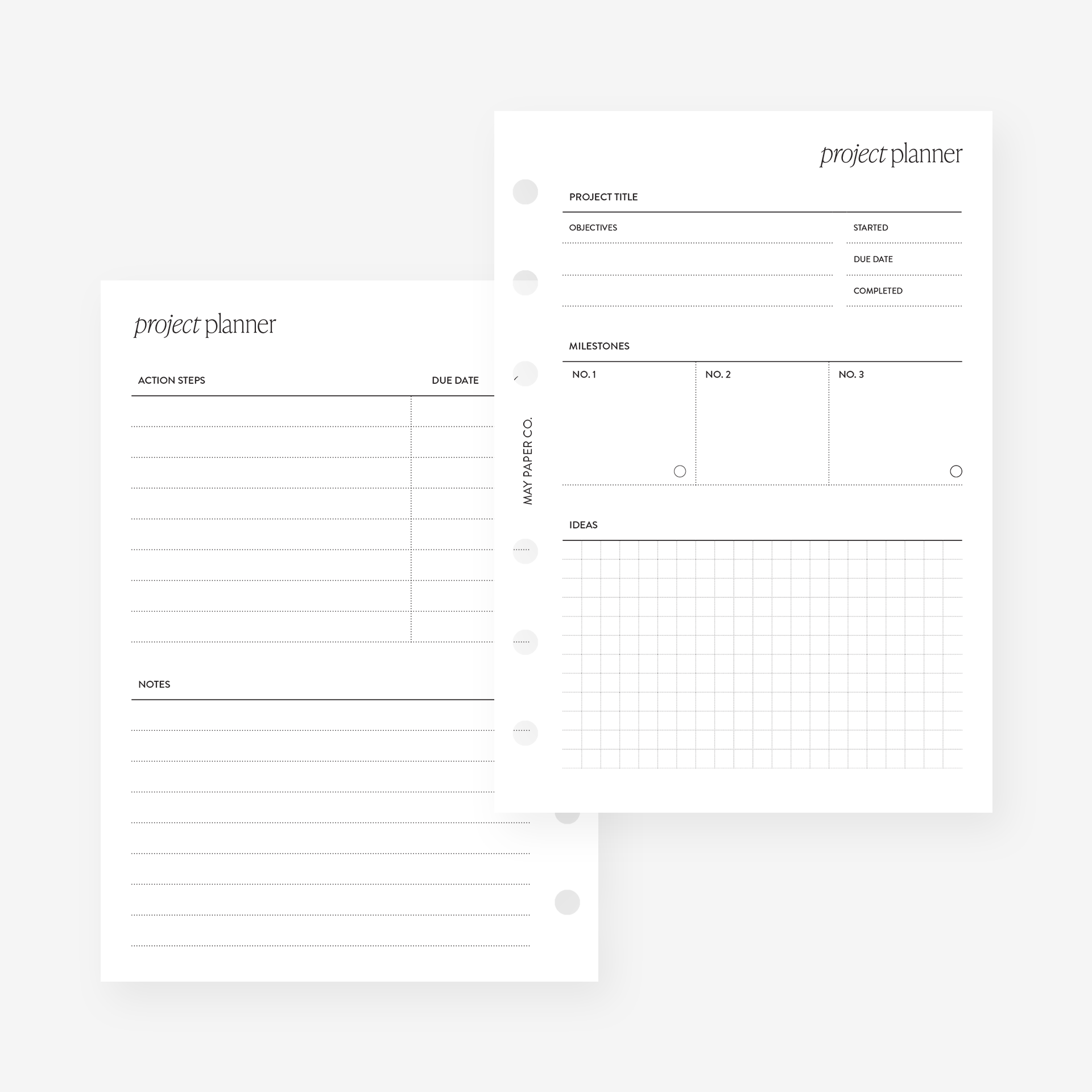 Project Planner Insert | MAY PAPER CO.