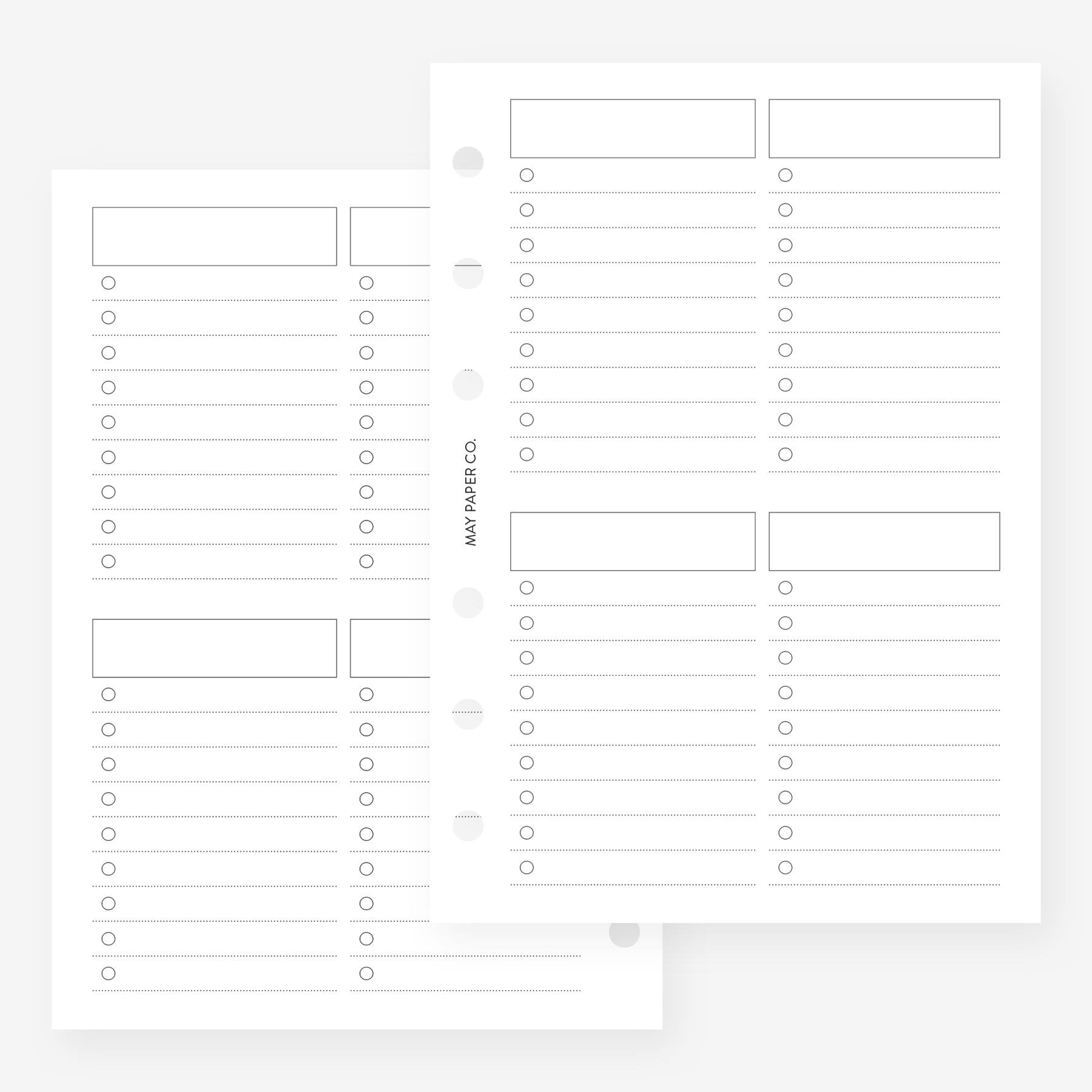 PRINTABLE Quadrant Lists | MAY PAPER CO.