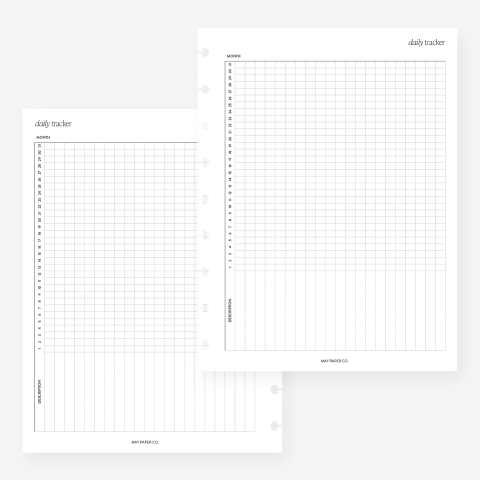 Printable Daily Tracker | May Paper Co. – MAY PAPER CO.