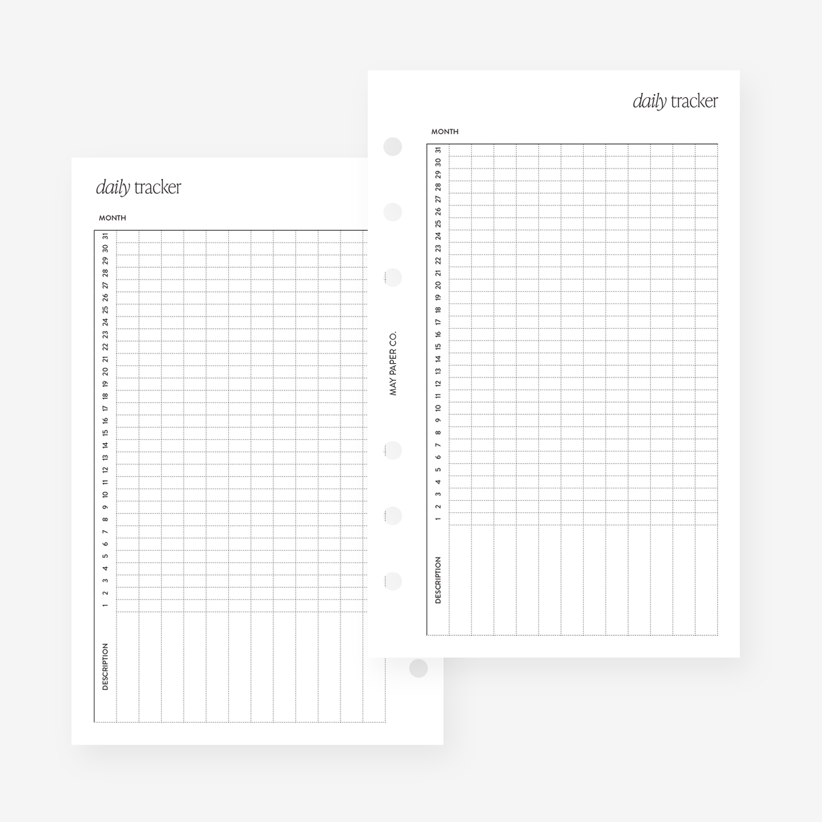 Daily Tracker Planner Insert | A5 Planner Refills Australia | MAY PAPER CO.
