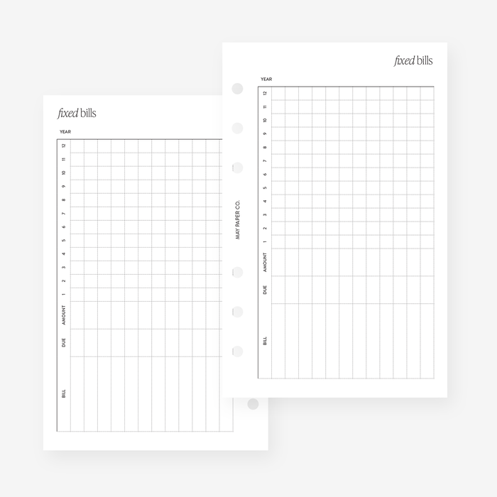 Fixed Bills Tracker Planner Insert | A5 Planner Refills Australia | MAY ...