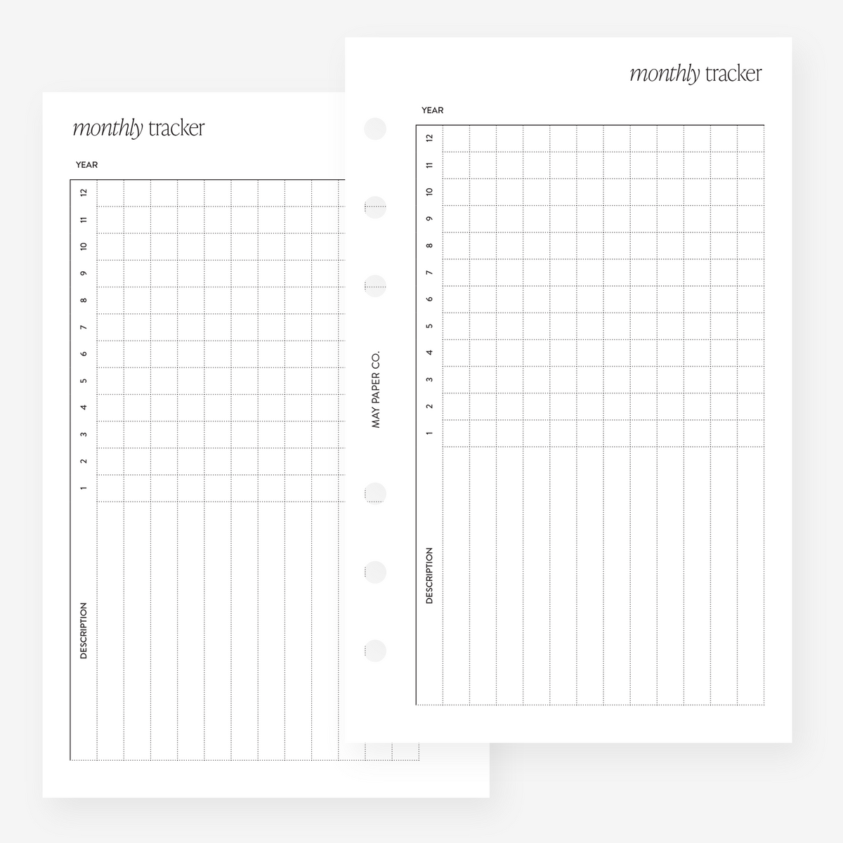 PRINTABLE Monthly Tracker | MAY PAPER CO.