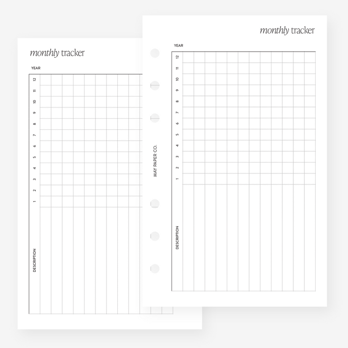 PRINTABLE Monthly Tracker | MAY PAPER CO.