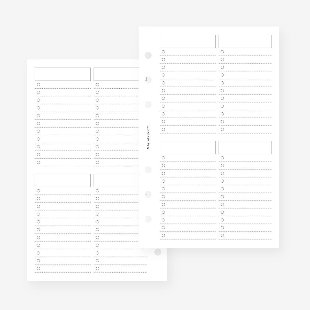 PRINTABLE Quadrant Lists | MAY PAPER CO.