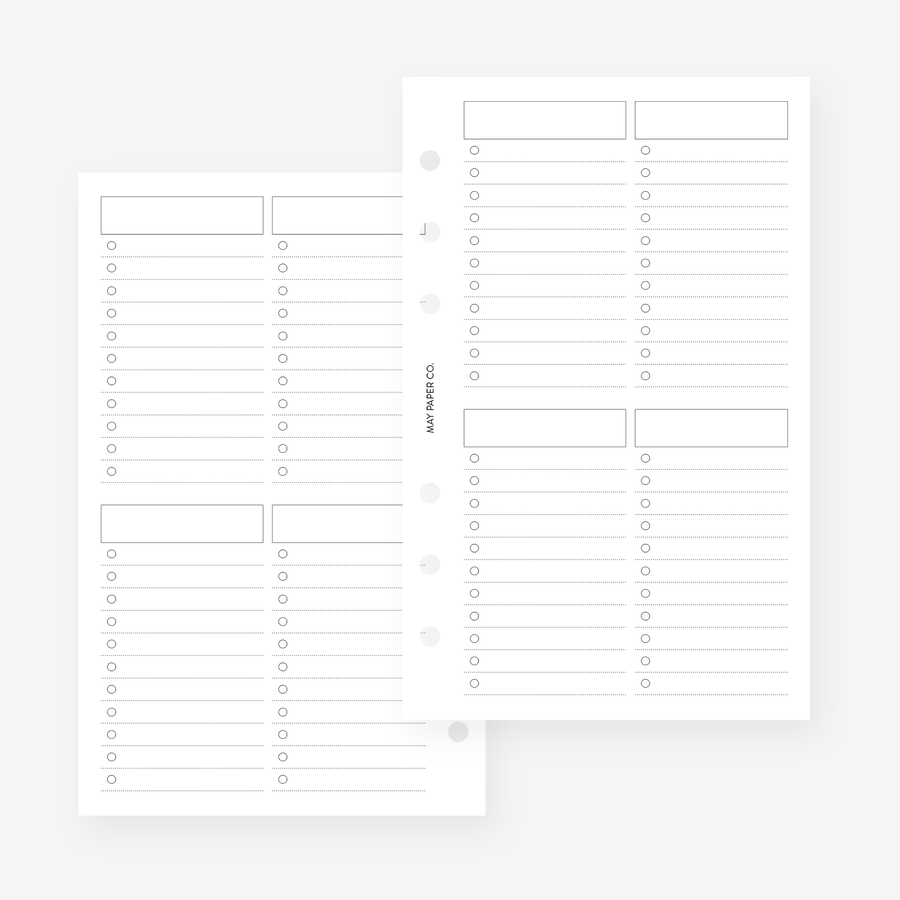 Quadrant Lists Planner Insert | May Paper Co. A5 Planner Refills ...