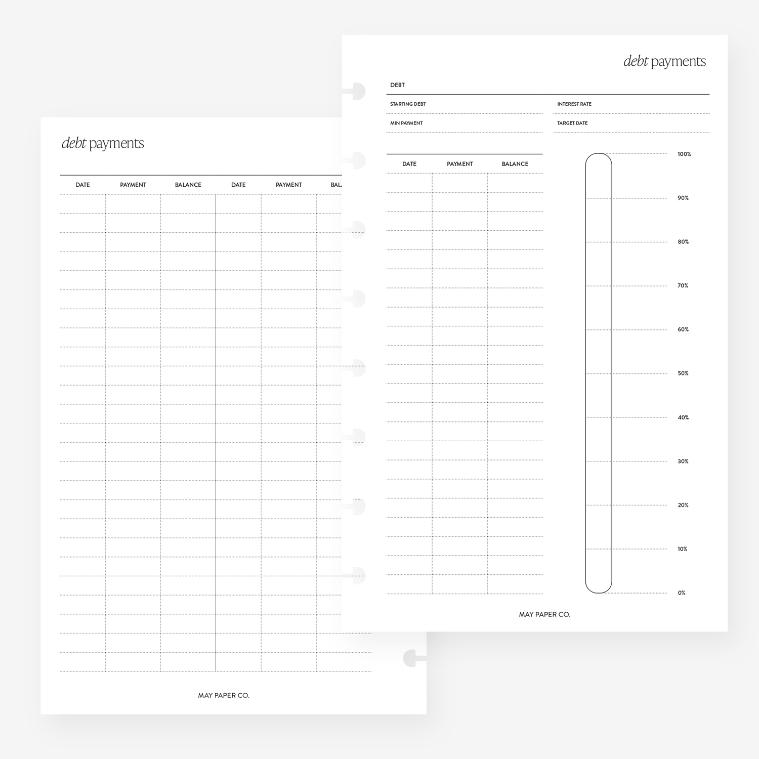 PRINTABLE Debt Payments | MAY PAPER CO.