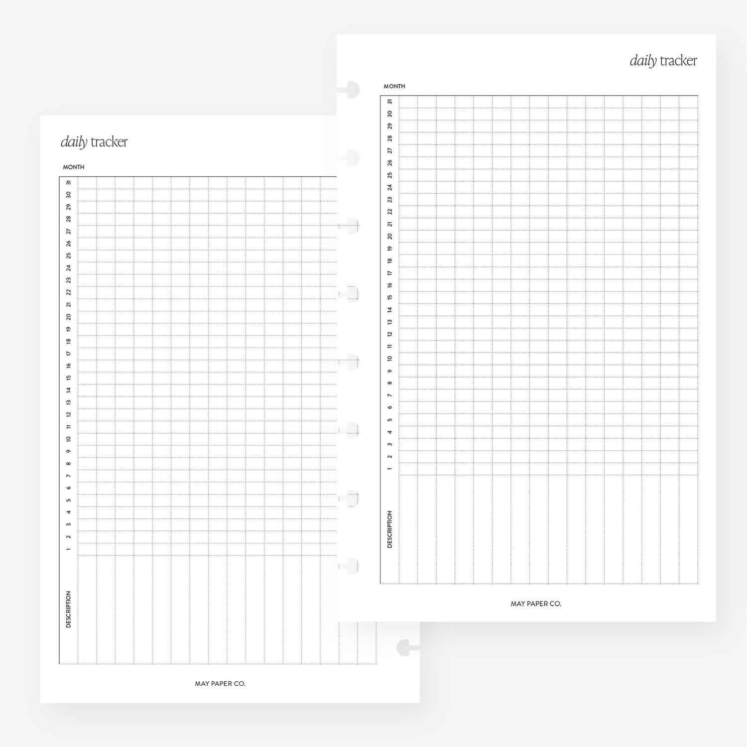 Daily Tracker Planner Insert | A5 Planner Refills Australia | MAY PAPER CO.