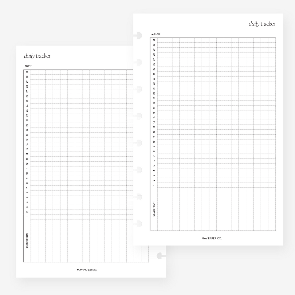 Printable Daily Tracker | May Paper Co. – MAY PAPER CO.