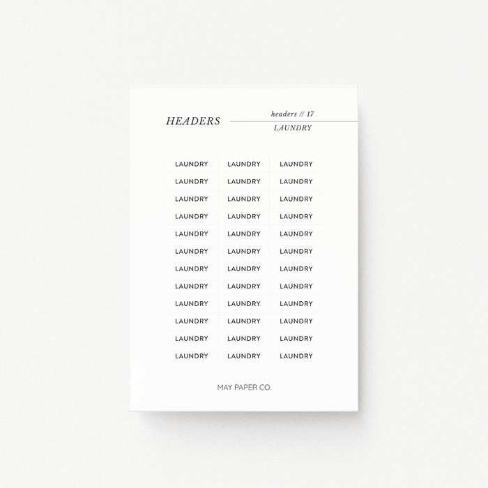 Laundry | Functional Sticker Headers (Set of 2) | MAY PAPER CO.
