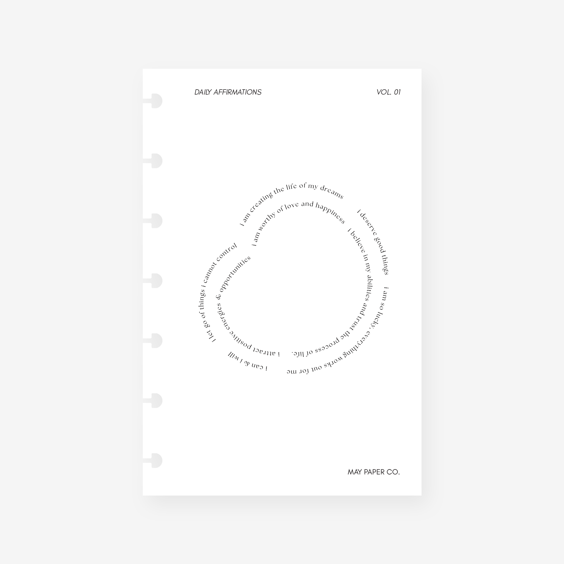 Daily Affirmations Vellum Dashboard Overlay | May Paper Co. | MAY PAPER CO.