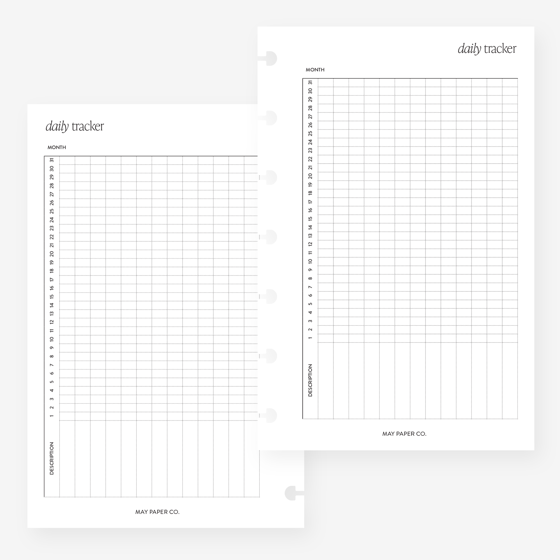 PRINTABLE Daily Tracker | MAY PAPER CO.