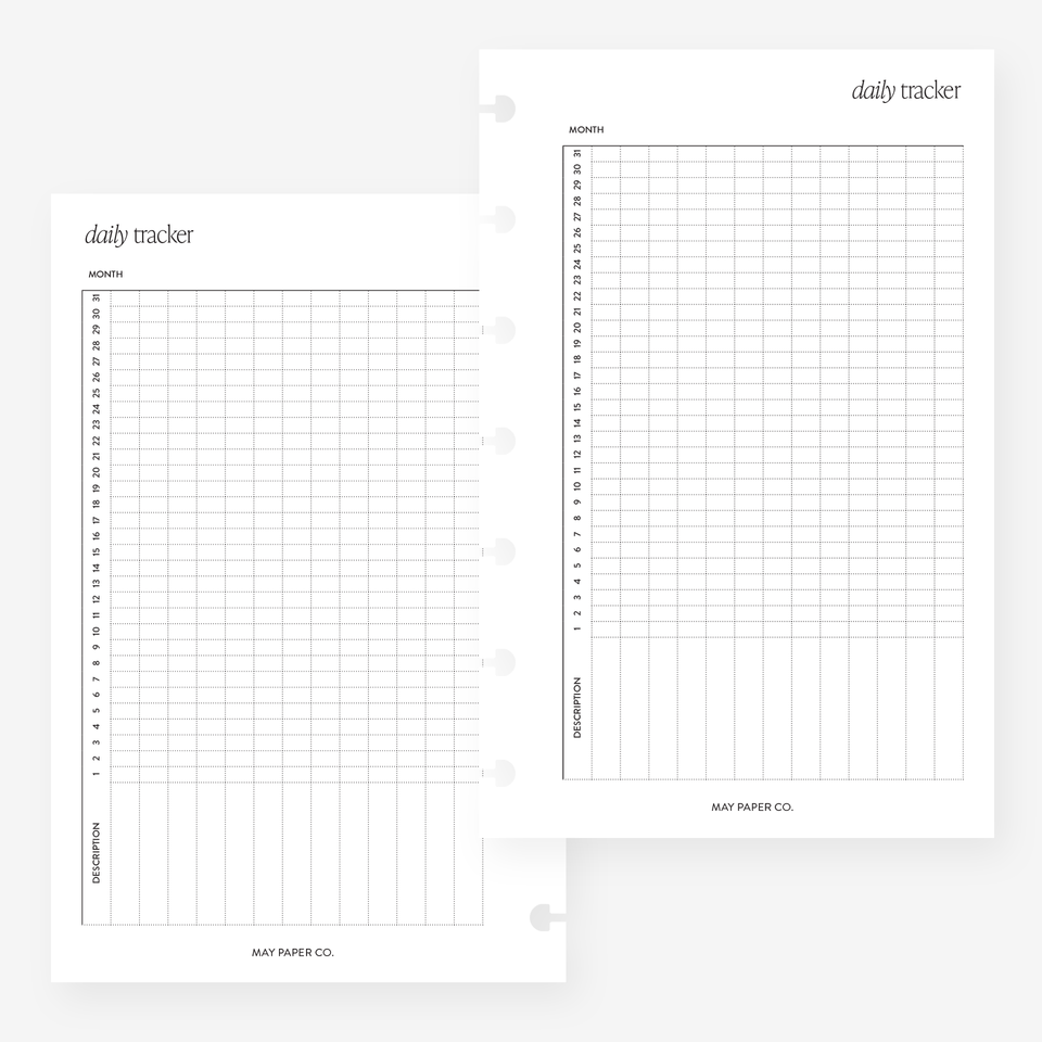 Printable Daily Tracker | May Paper Co. – MAY PAPER CO.