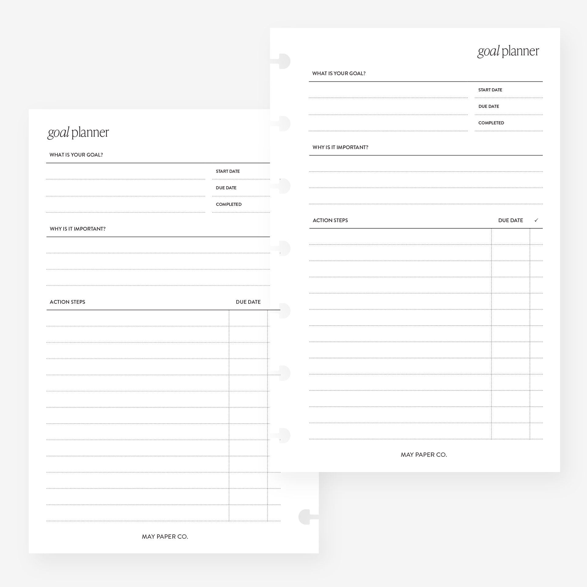 PRINTABLE Goal Planner | MAY PAPER CO. | MAY PAPER CO.