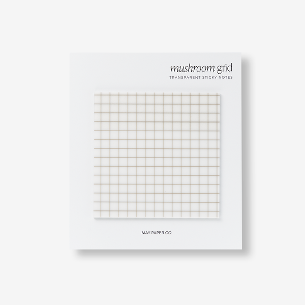 Transparent Grid Sticky Note | Mushroom | MAY PAPER CO.