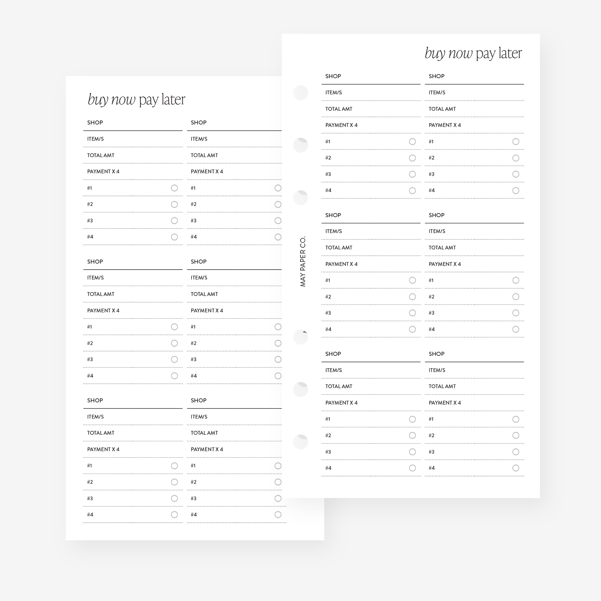 PRINTABLE Buy Now Pay Later | MAY PAPER CO.