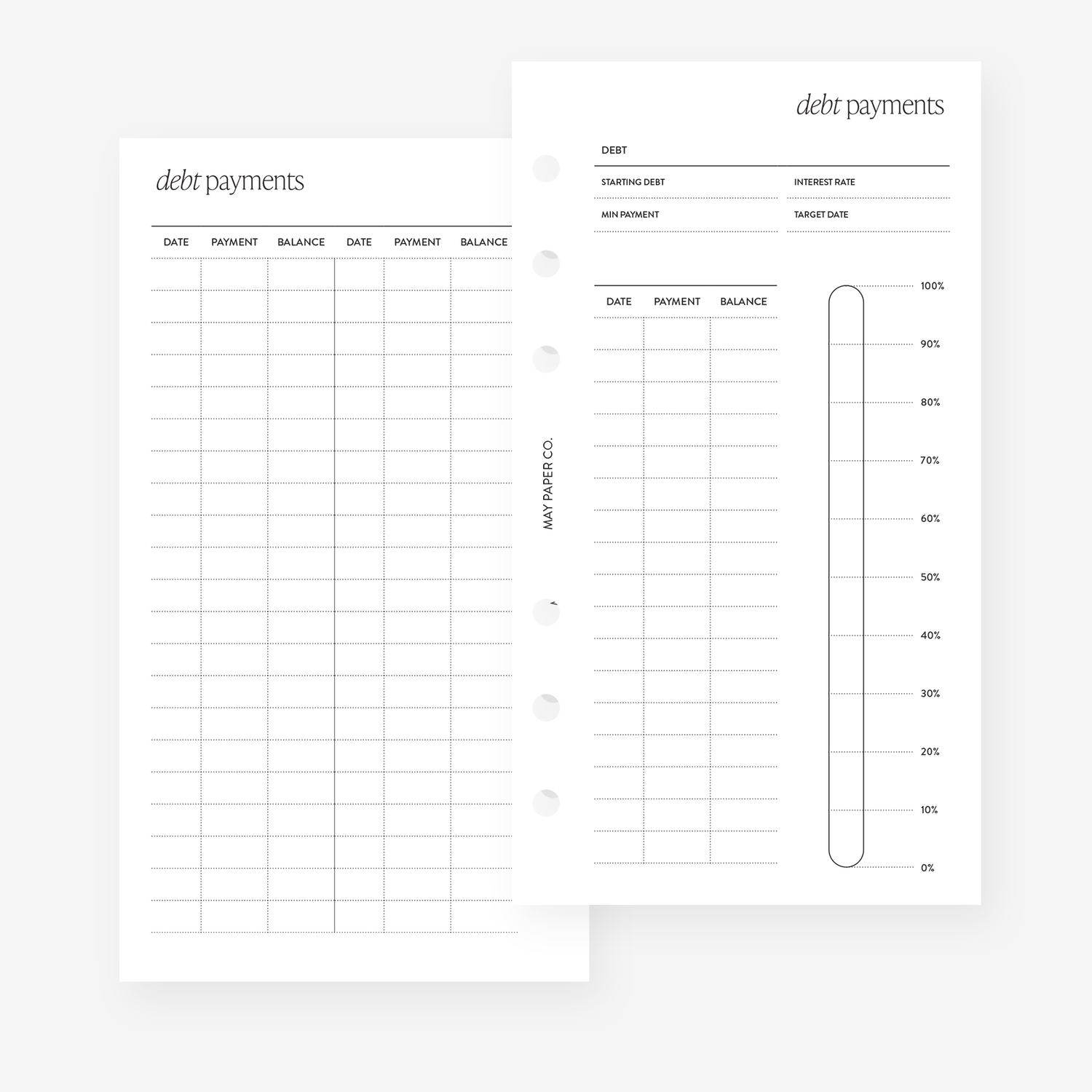 PRINTABLE Debt Payments | MAY PAPER CO.