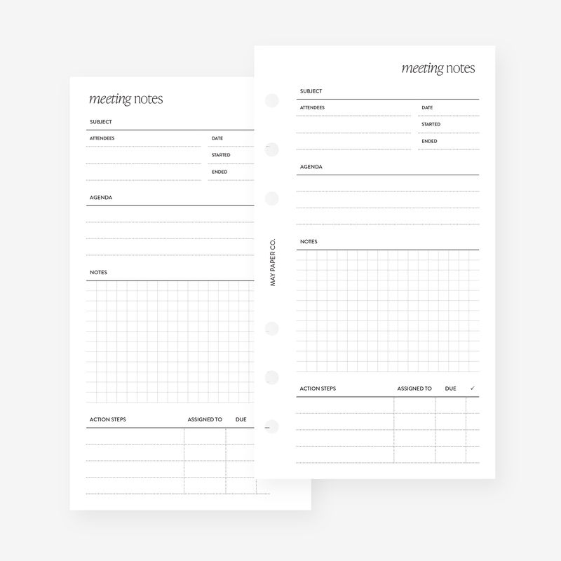 PRINTABLE Meeting Notes | MAY PAPER CO.