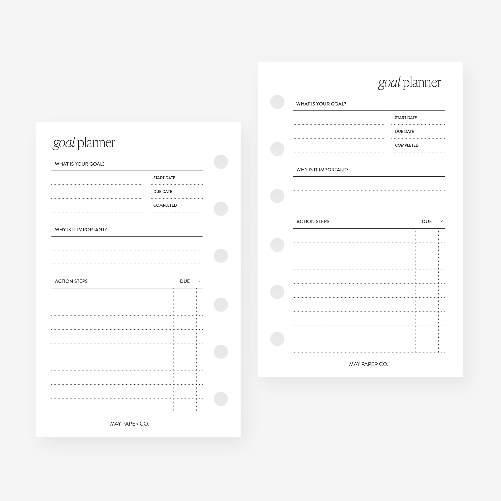 PRINTABLE Goal Planner | MAY PAPER CO. | MAY PAPER CO.