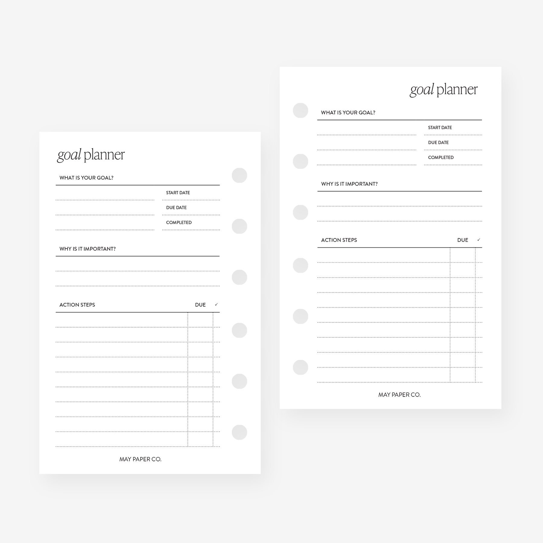 Goal Planner Insert | A5 Planner Refills Australia | MAY PAPER CO.