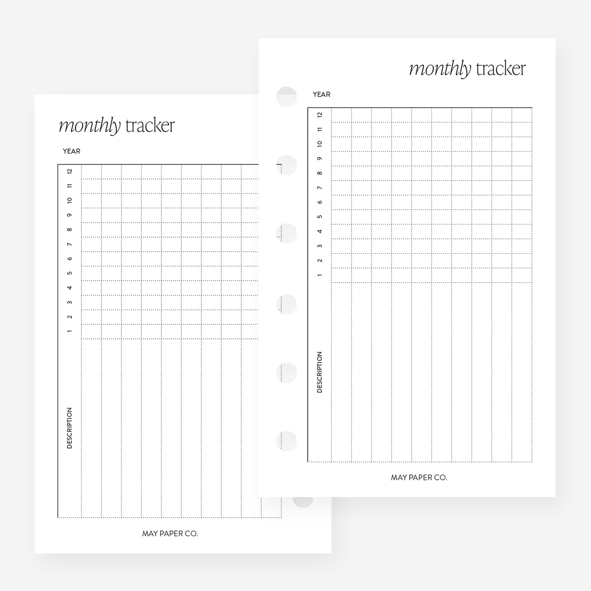 PRINTABLE Monthly Tracker | MAY PAPER CO.