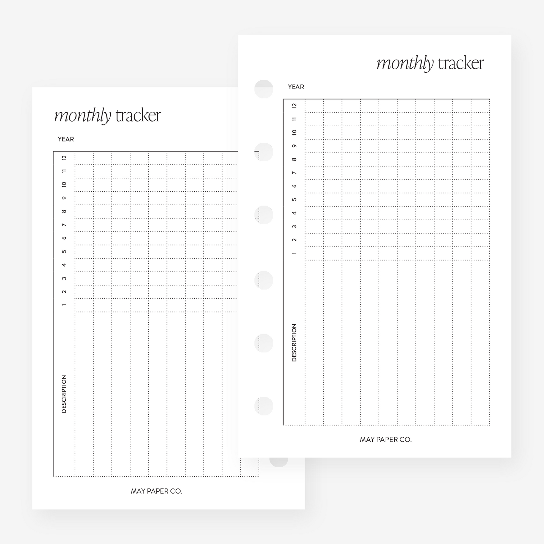 PRINTABLE Monthly Tracker | MAY PAPER CO.