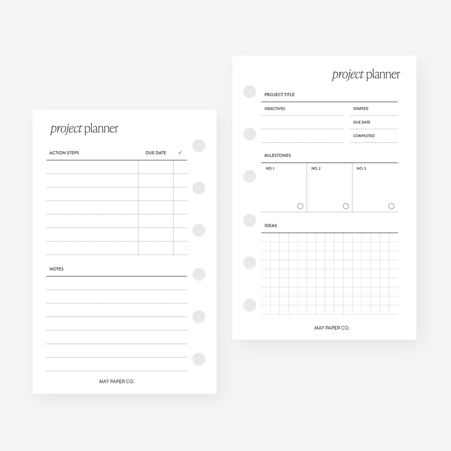 Project Planner Insert | MAY PAPER CO.