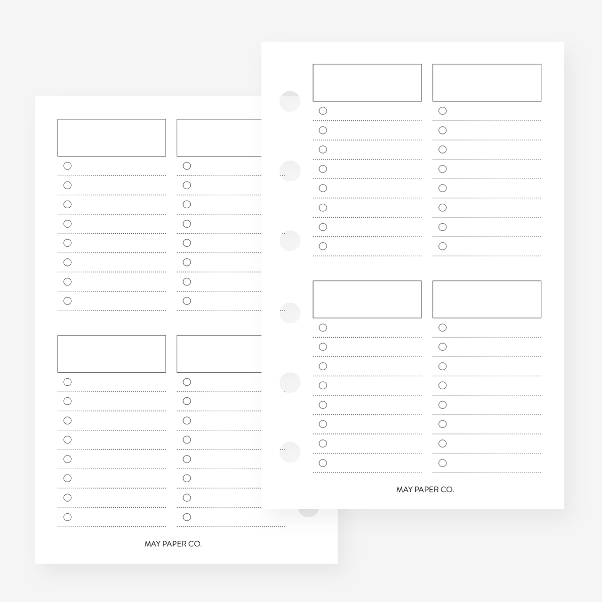 PRINTABLE Quadrant Lists | MAY PAPER CO.
