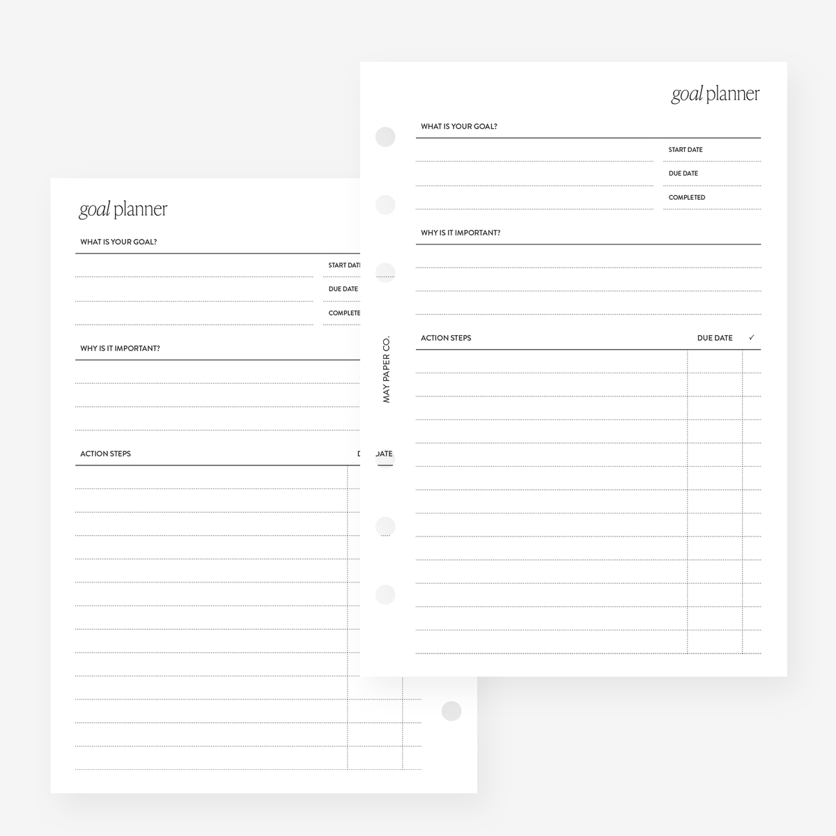 Goal Planner Insert | A5 Planner Refills Australia | MAY PAPER CO.