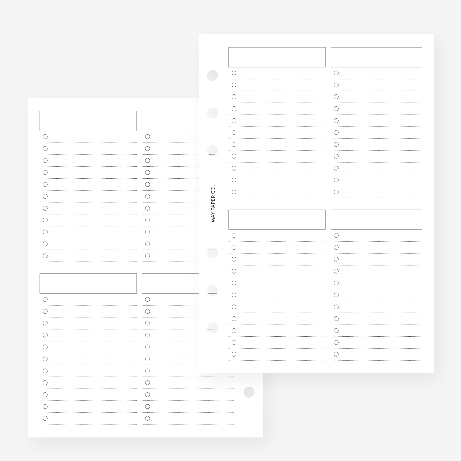 Quadrant Lists Planner Insert | May Paper Co. A5 Planner Refills ...