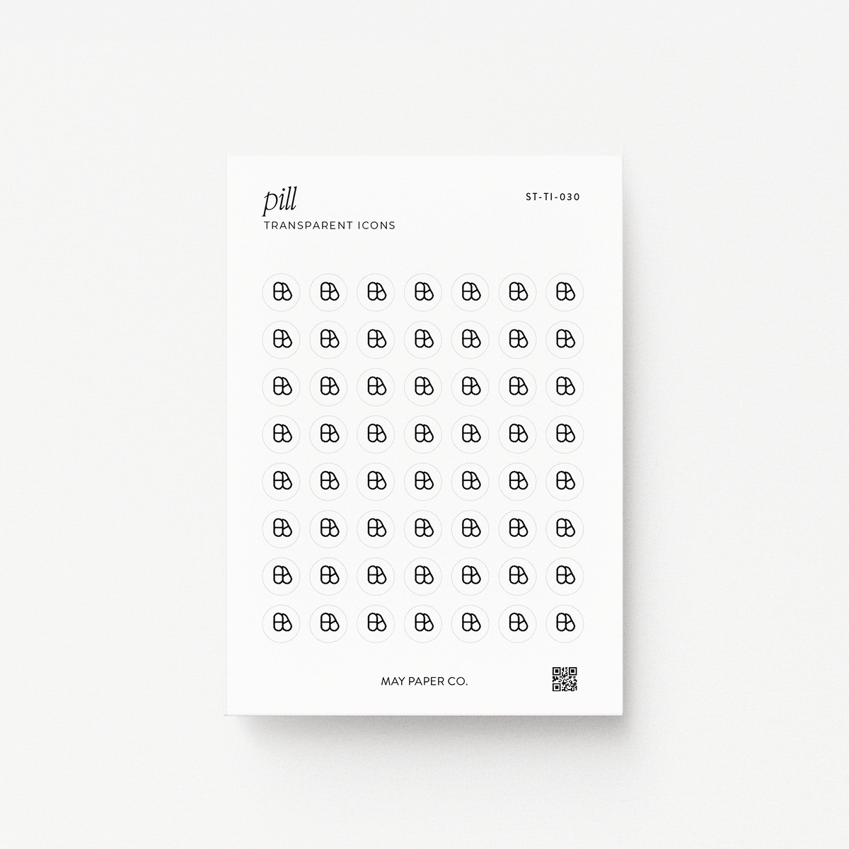 Pills | Transparent Sticker Icons | MAY PAPER CO.