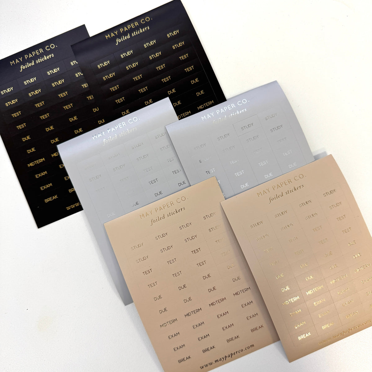 Study Sticker Pack (Set of 6) | MAY PAPER CO.