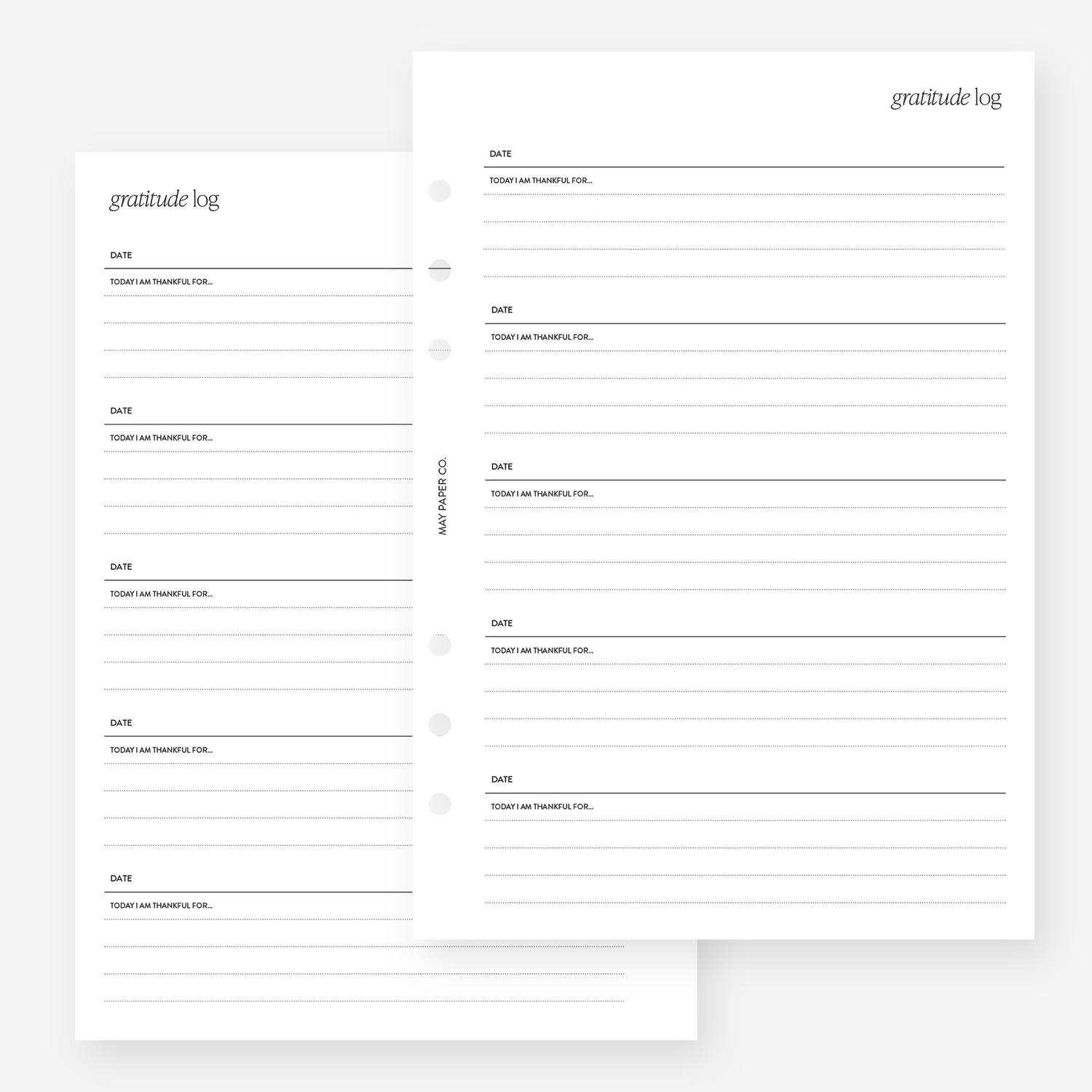 PRINTABLE Gratitude Log | MAY PAPER CO.