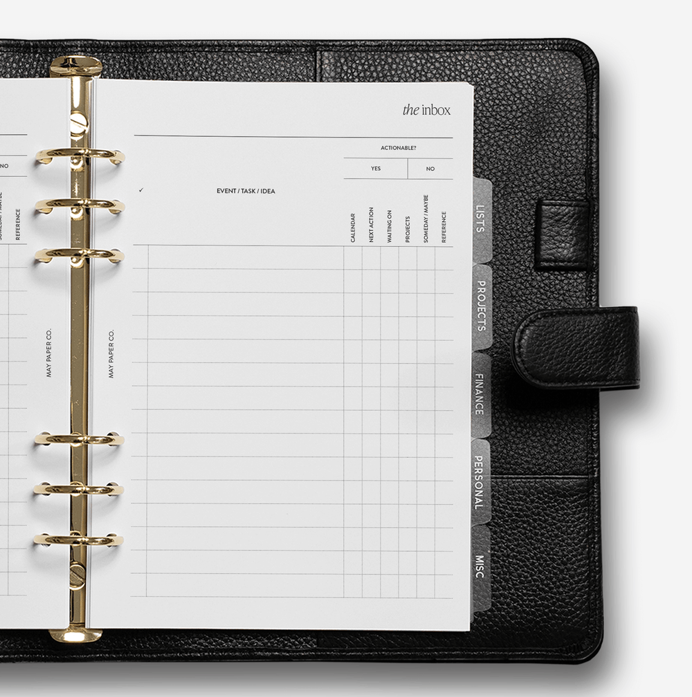 Getting Things Done (GTD) Planner Refill and Inserts | MAY PAPER CO.