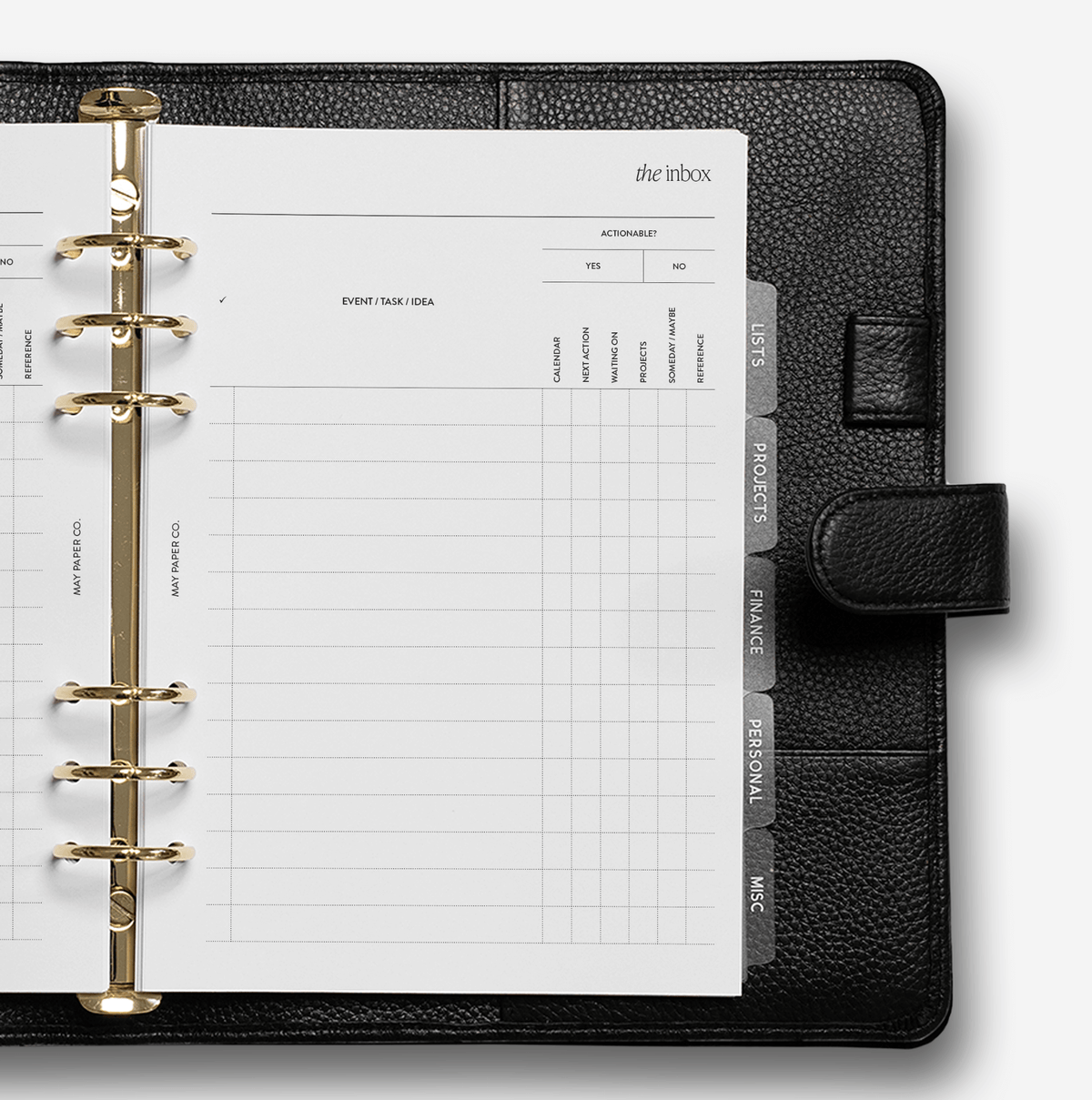 The Inbox Planner Insert Getting Things Done | Planner Refills ...