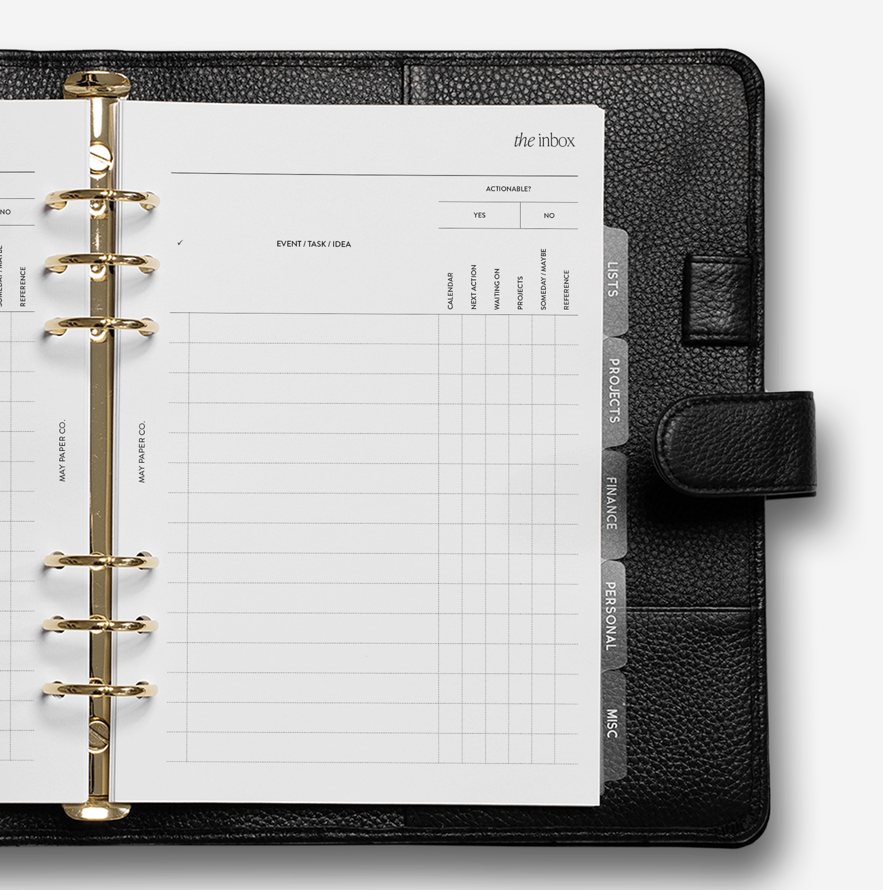 The Inbox Planner Insert Getting Things Done | Planner Refills ...