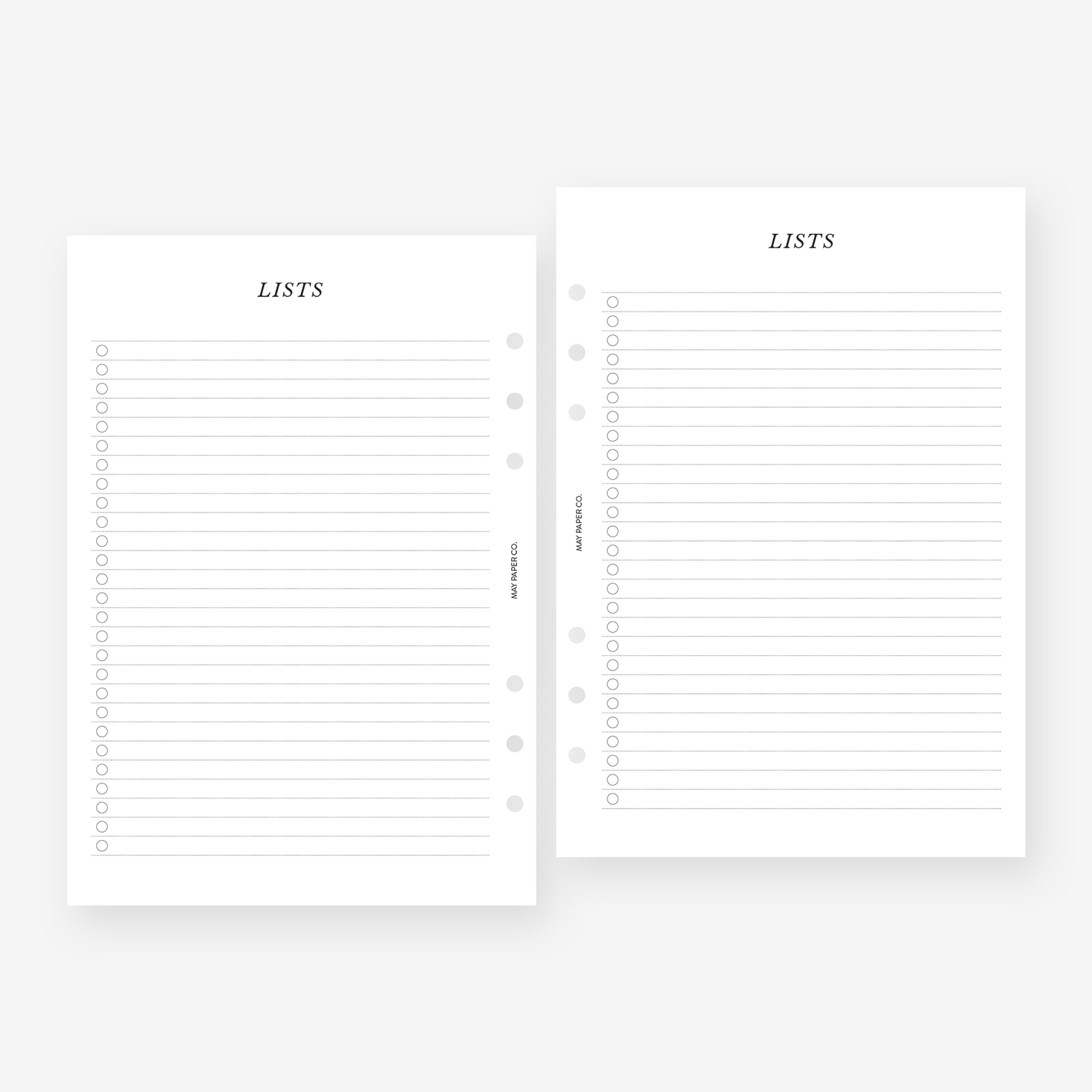 PRINTABLE Lists | MAY PAPER CO.